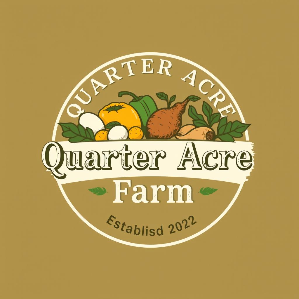 Rustic Logo Design for Quarter Acre Farm | Organic Aesthetic