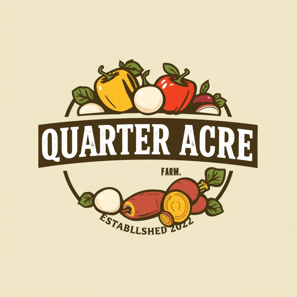 Logo Design for Quarter Acre Farm | Rustic & Organic Aesthetics