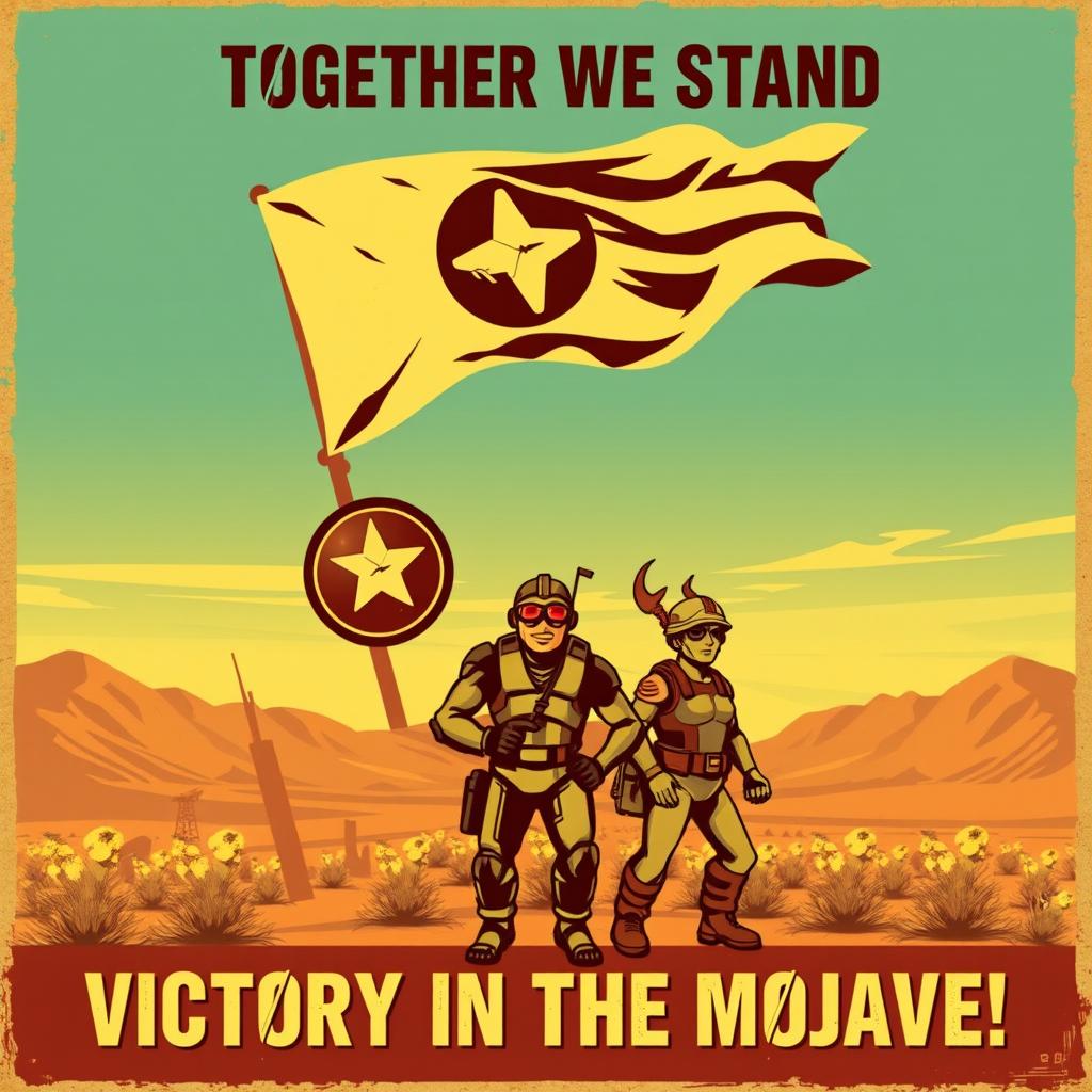 Vintage Fallout New Vegas Propaganda Poster - Unity in the Mojave