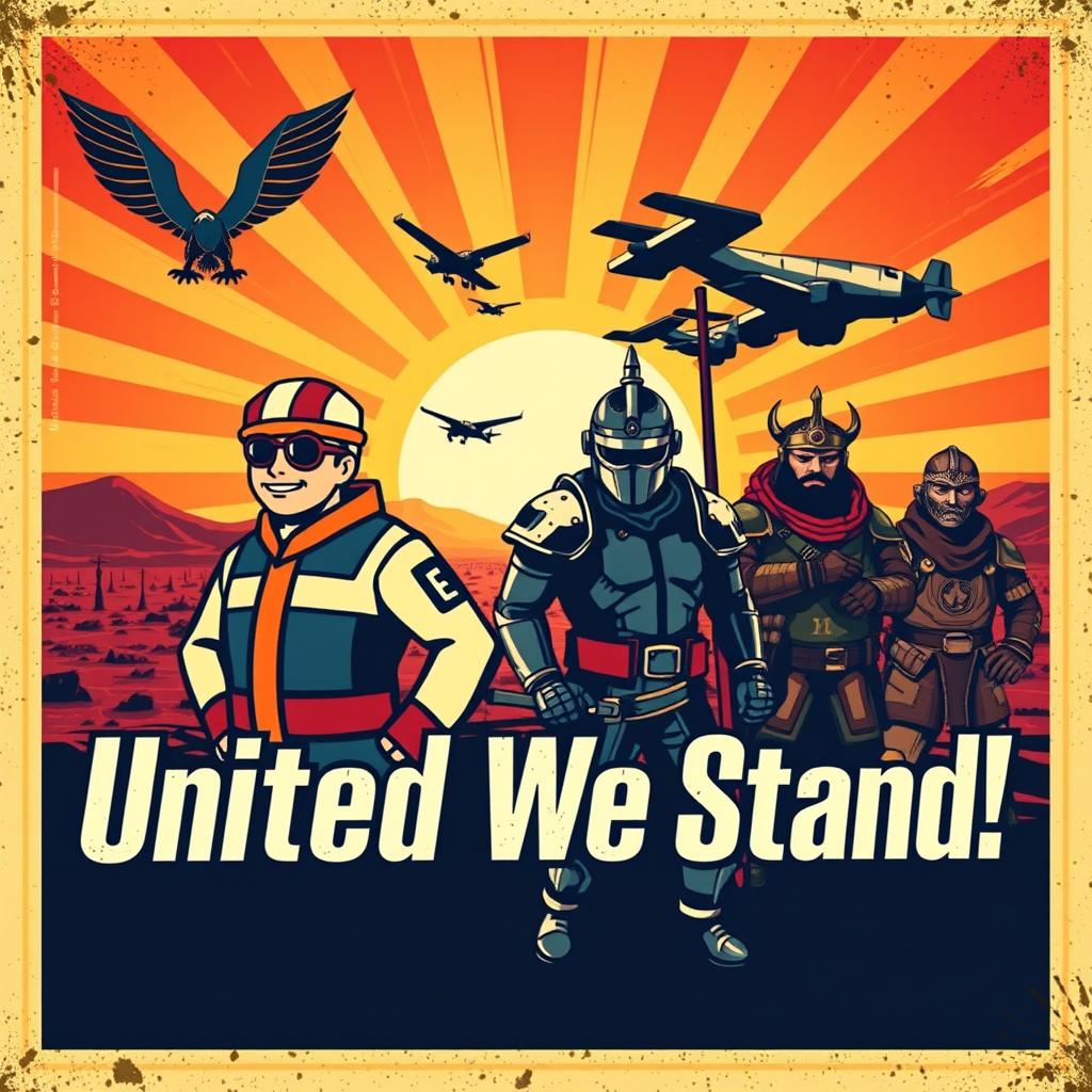 United We Stand: A Vibrant Fallout New Vegas Propaganda Poster