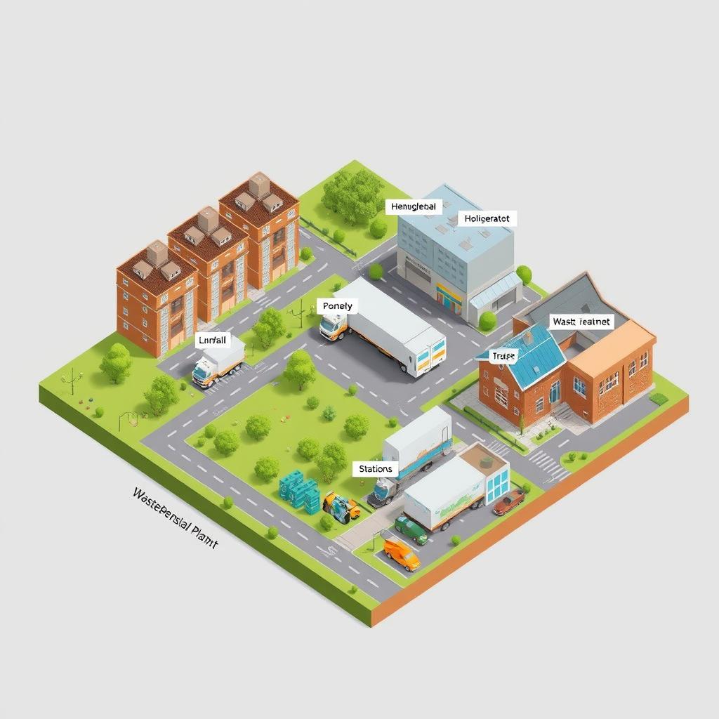 Isometric Waste Disposal System Illustration - Understanding Waste ...