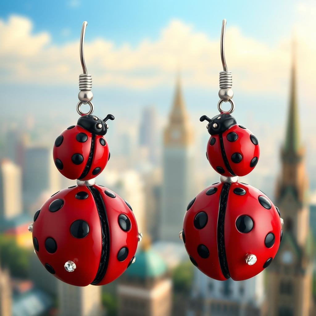 Enchanting Ladybug-Inspired Earrings: Whimsical Jewelry Design
