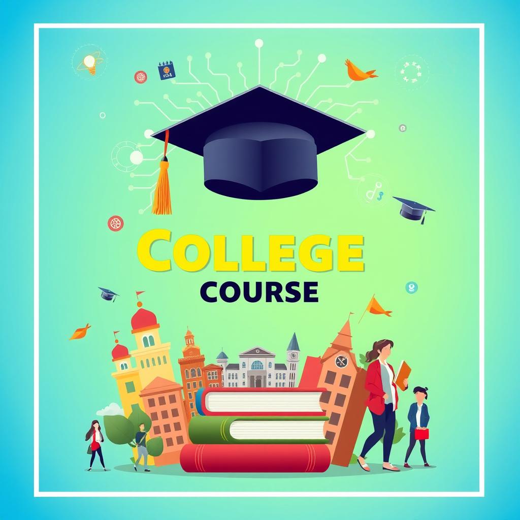 Vibrant University Course Cover Design - Modern Academic Theme