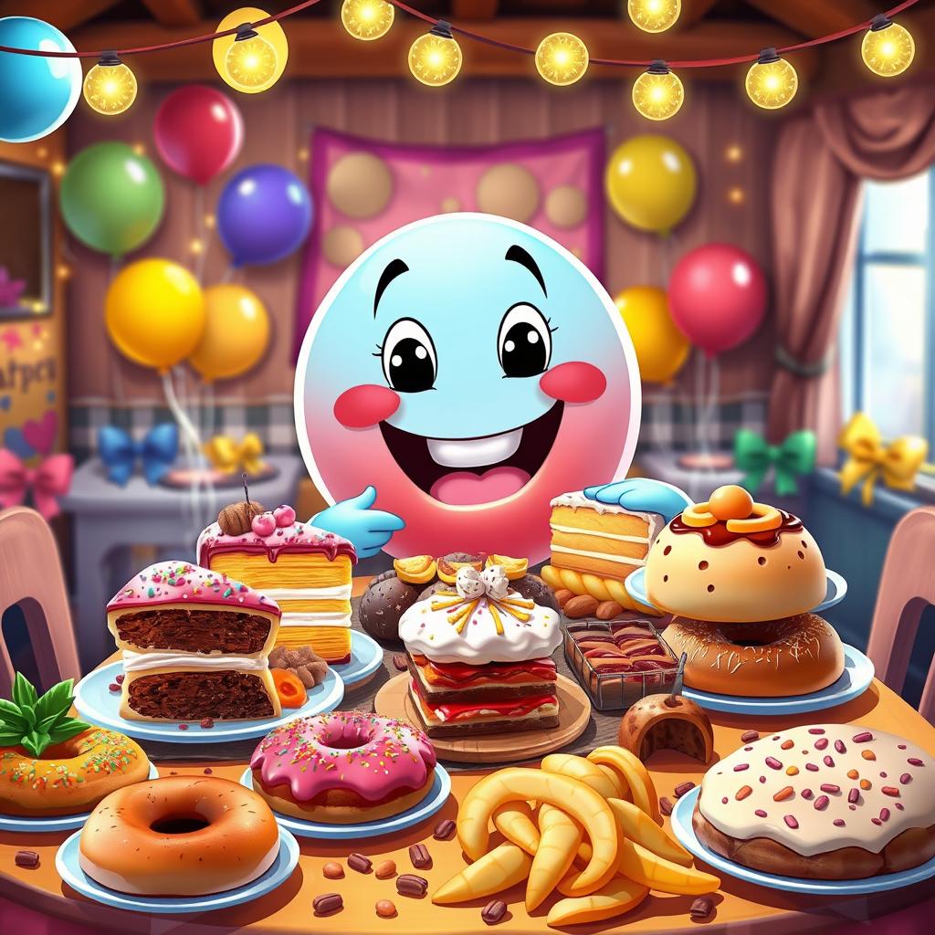 Whimsical Cartoon Character Enjoys a Lavish Feast | Idyllic Ideas