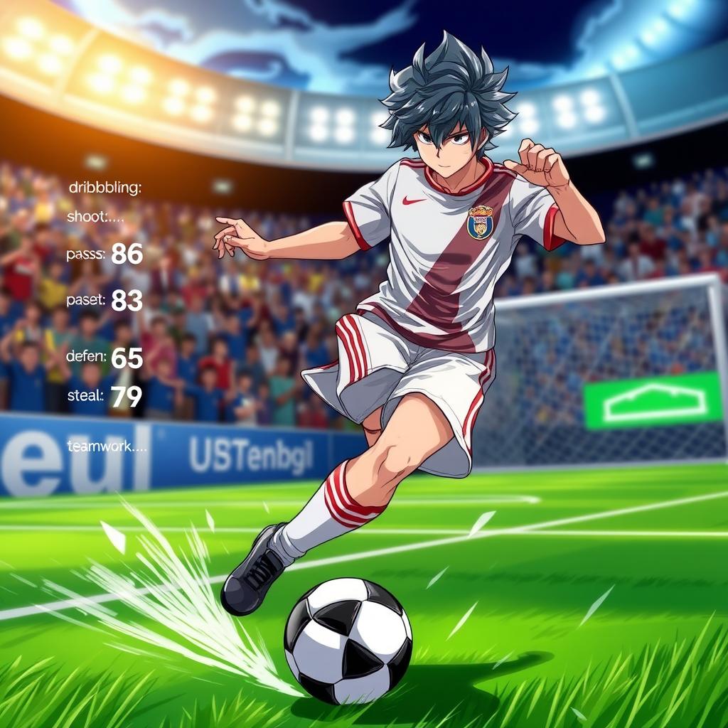 Dynamic Soccer Action: Blue Lock Nel Arc Character in Motion