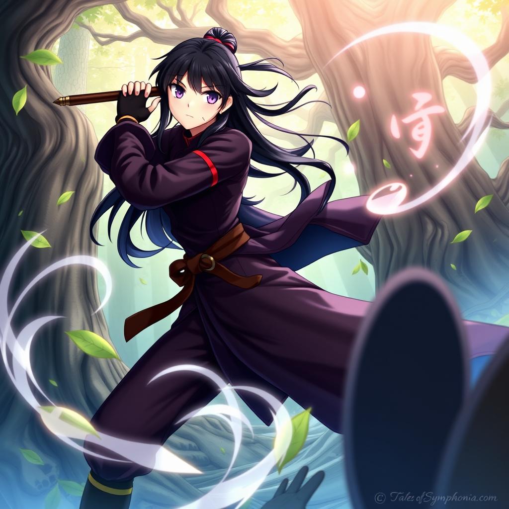 Dynamic Sheena Fujibayashi Illustration | Tales of Symphonia Ninja Art