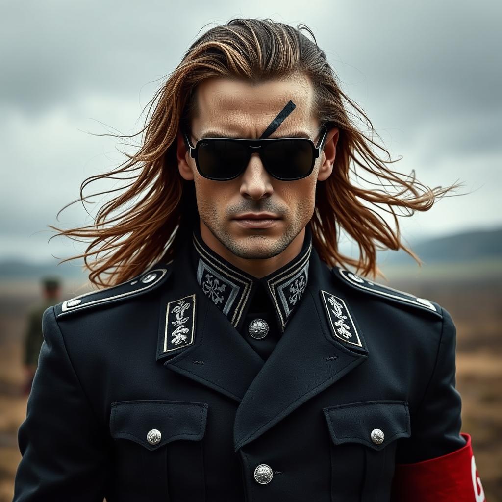 Dramatic Character in Vintage Military Uniform - AI Generated Art