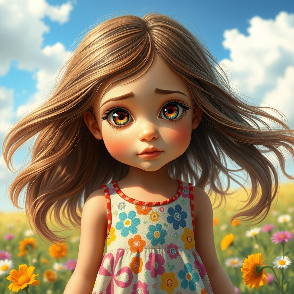 Surreal Portrait of Aisha: Youthful Innocence Meets Unexpected Wisdom