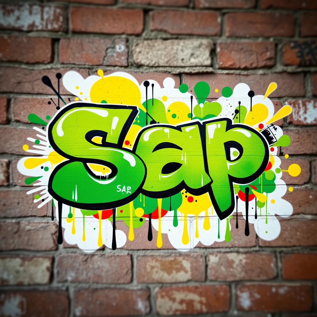 Vibrant Graffiti Art: The 'Sap' Tag in Urban Style