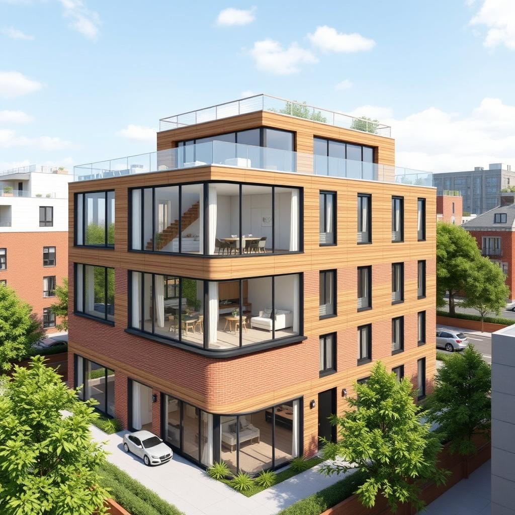 Stunning Triple Story Building Architectural Rendering