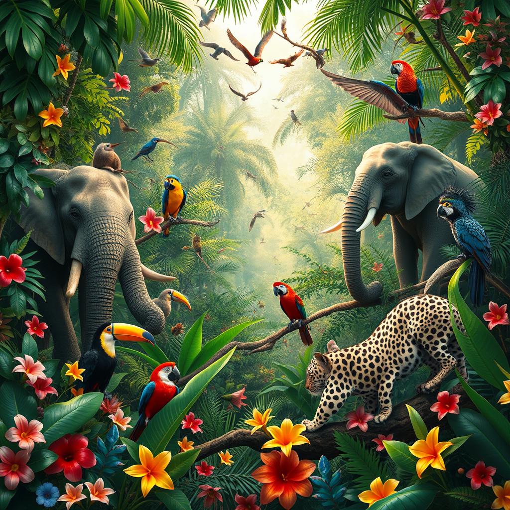 Explore the Vivid Wildlife of a Lush Jungle Ecosystem