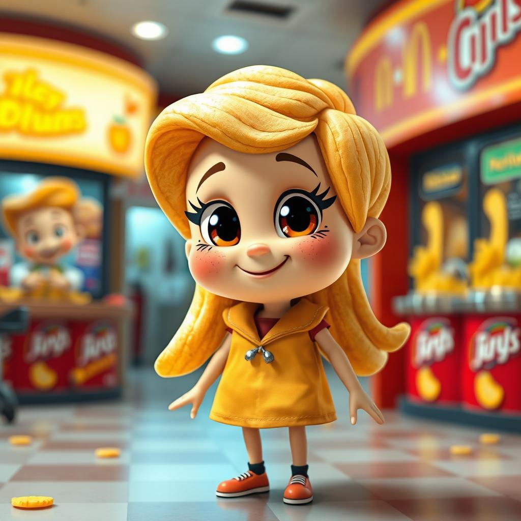 Meet the Cheerful Potato Chip Character - A Whimsical Culinary Creation