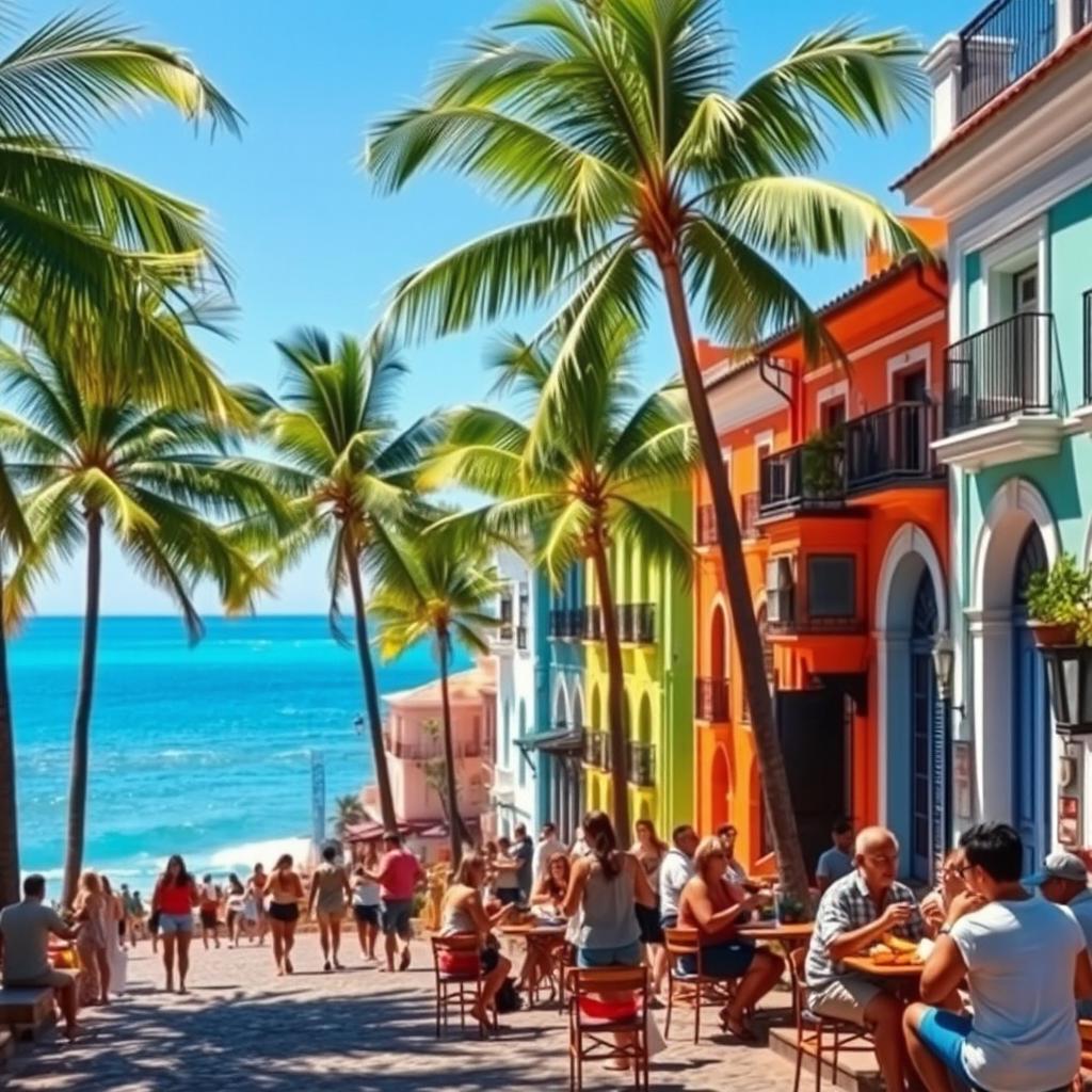 Vibrant Street Life in the Dominican Republic | Idyllic AI Images