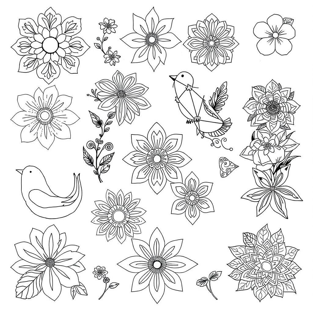 Intricate Black and White Outlines for Tracing | Idyllic Art Collection