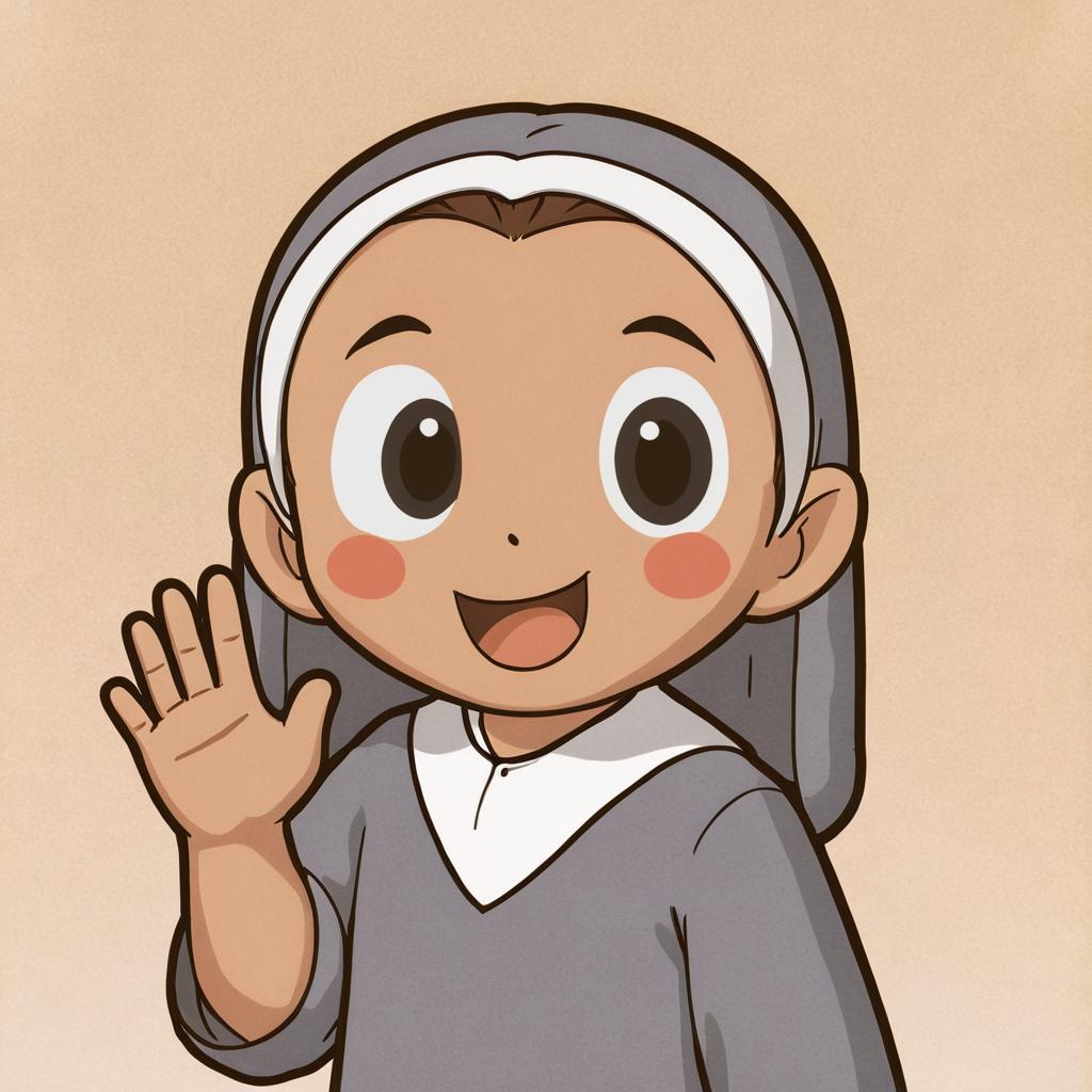 Cheerful Cartoon Character: A Friendly Vibe in Soft Tones