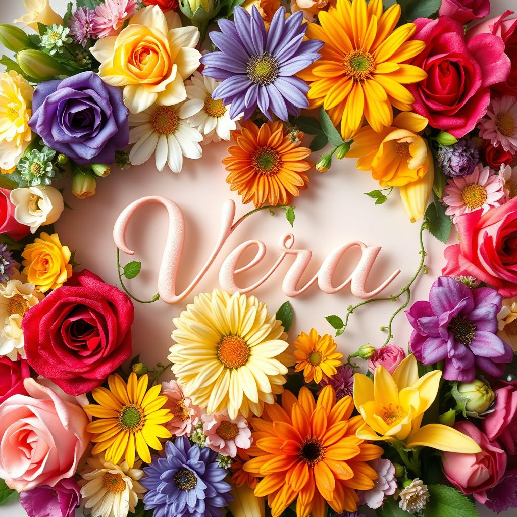 Enchanting Floral Arrangement with 'Vera' - A Vibrant AI Artwork