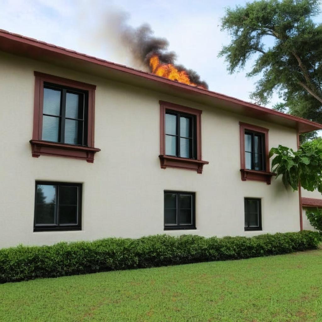 Intense Fire Erupts in Suburban Home - A Dramatic Scene