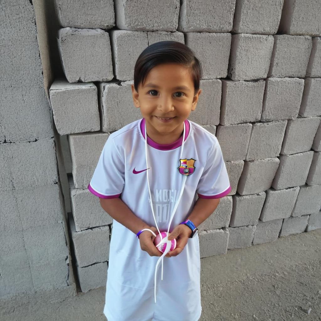 Joyful Moments: Child Doctor and Messi in Playful Interaction