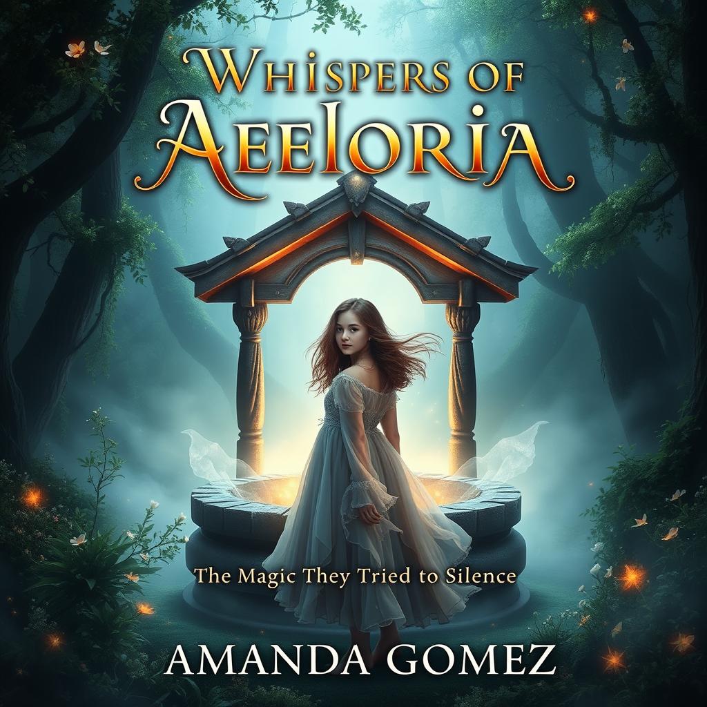 Whispers of Aeloria: Enchanting Fantasy Book Cover Design