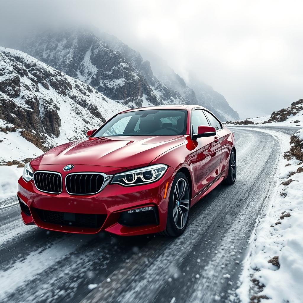 Experience the Thrill: BMW in Majestic Snowy Mountain Scenery