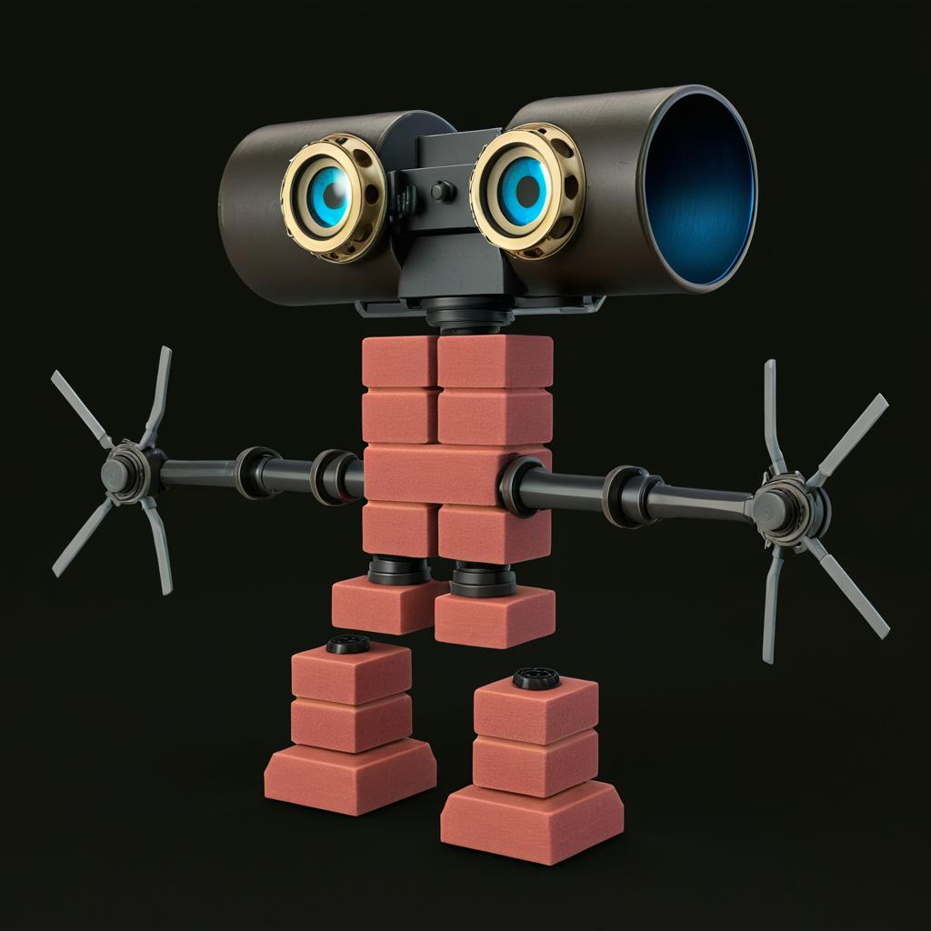 Playful Cartoon Robot Character with Camera Head | Idyllic AI Art