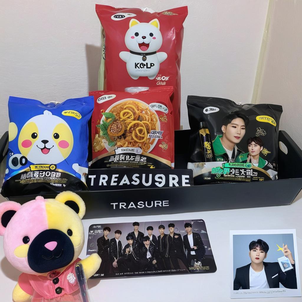 K-pop Inspired Instant Noodle Display with Treasure Lightstick