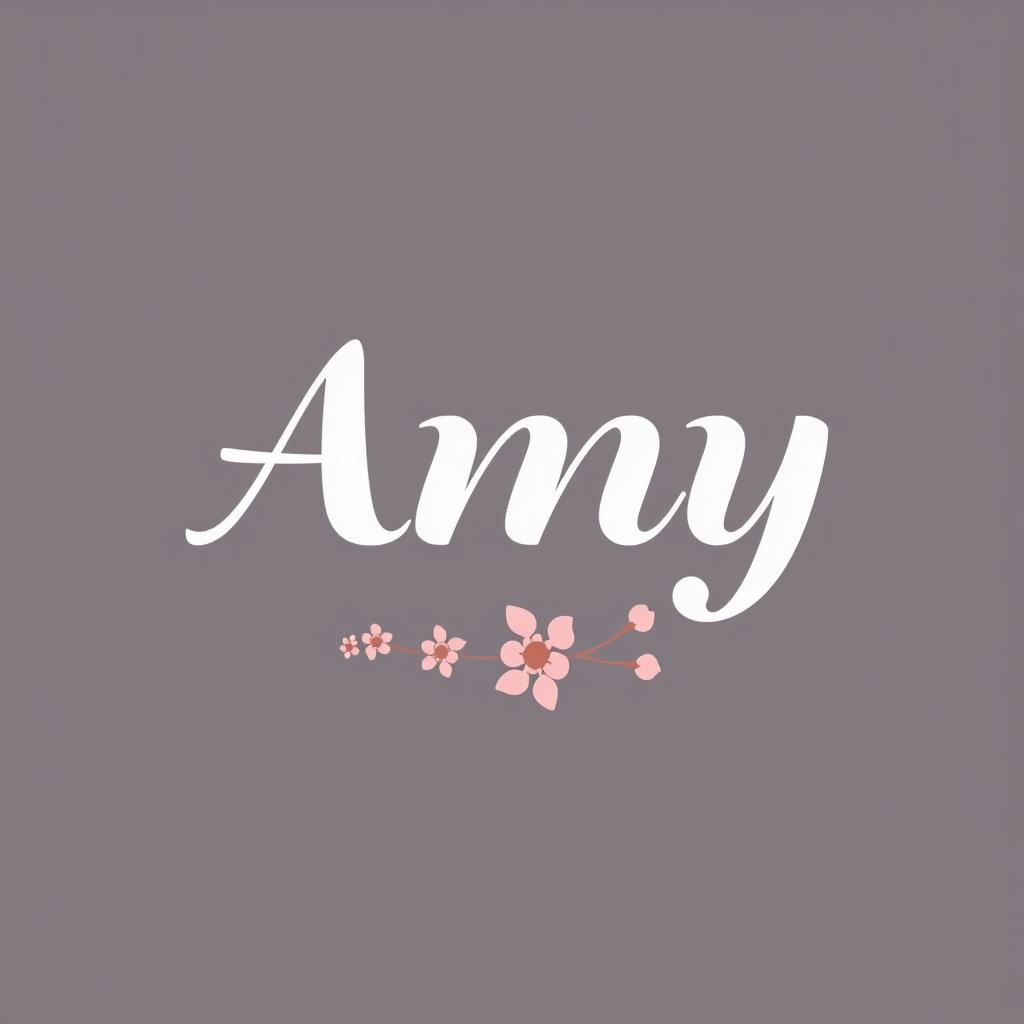 Elegant Minimalistic Logo Design for 'Amy' with Floral Touch