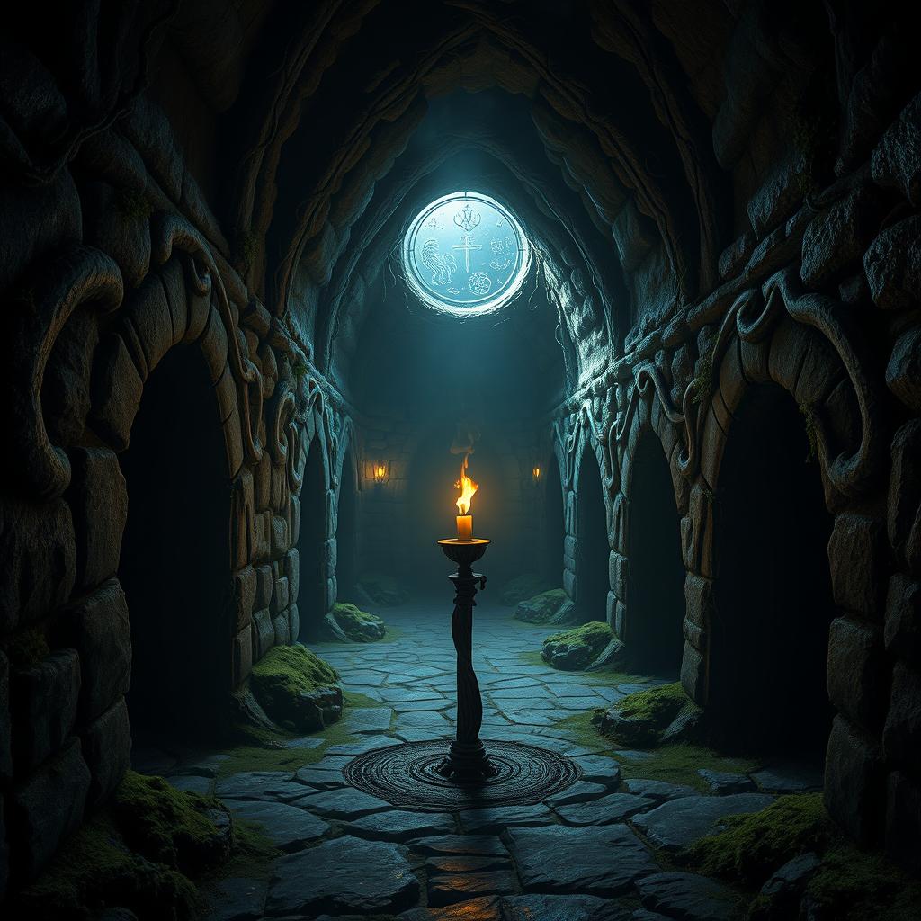 Explore the Mysteries of a Dark Labyrinth | Idyllic AI Imagery