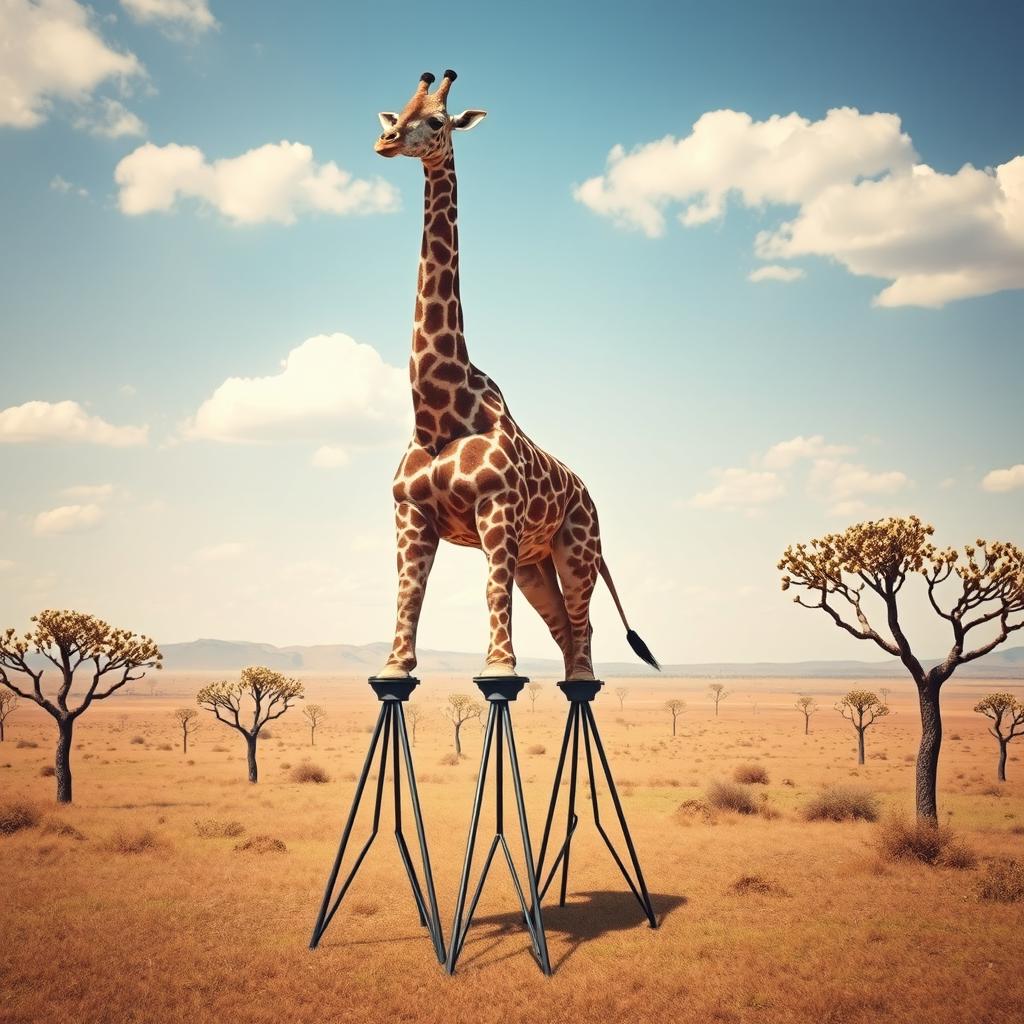 Surreal Giraffe-Pylon Hybrid: A Captivating AI Art Creation