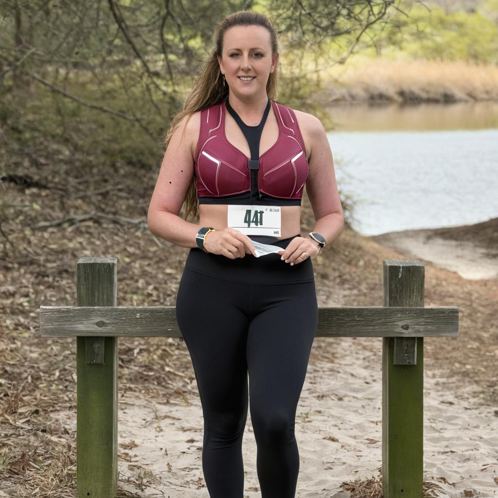 Celebrating Victory: Female Athlete's Strength and Determination