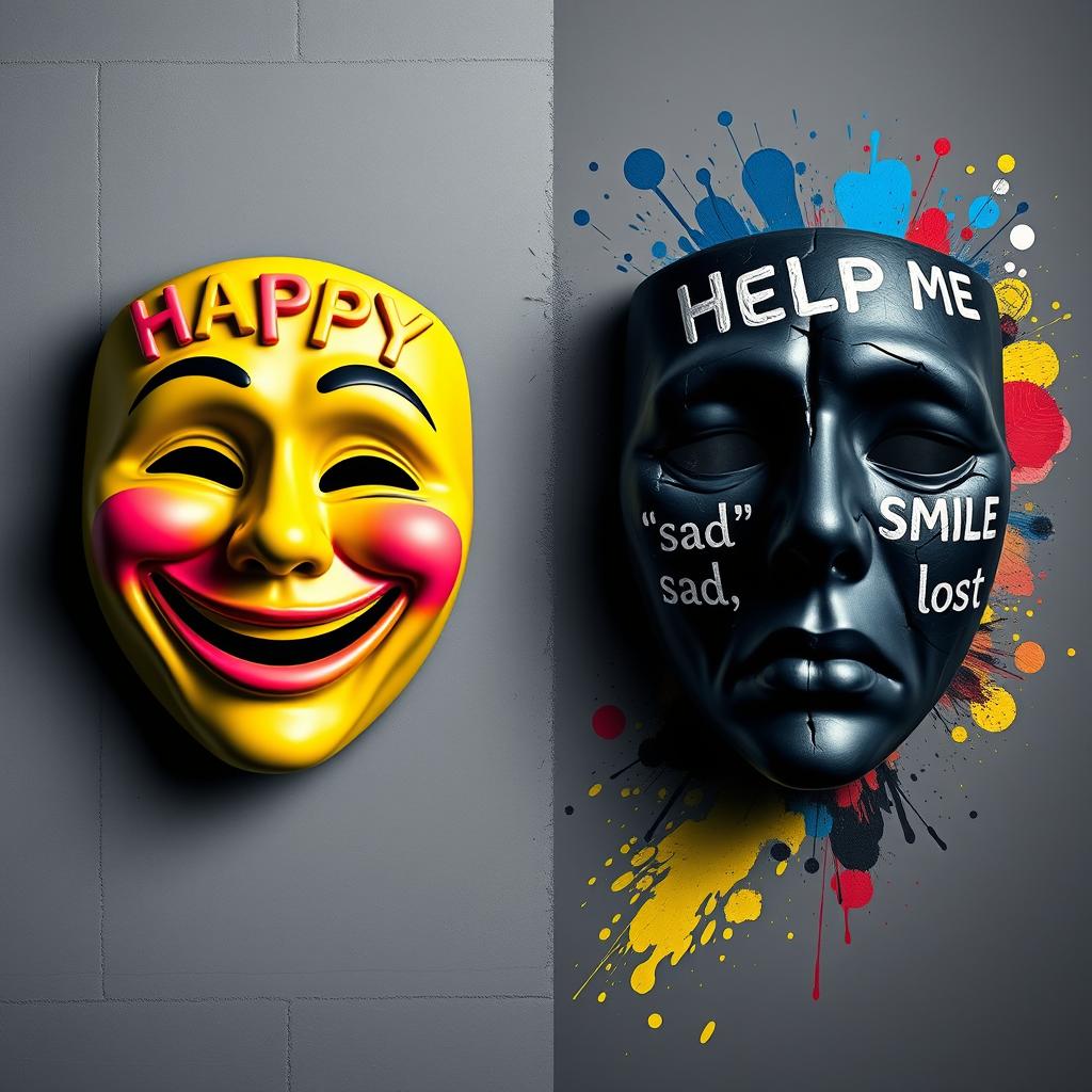 The Duality of Emotions: A Visual Contrast of Masks