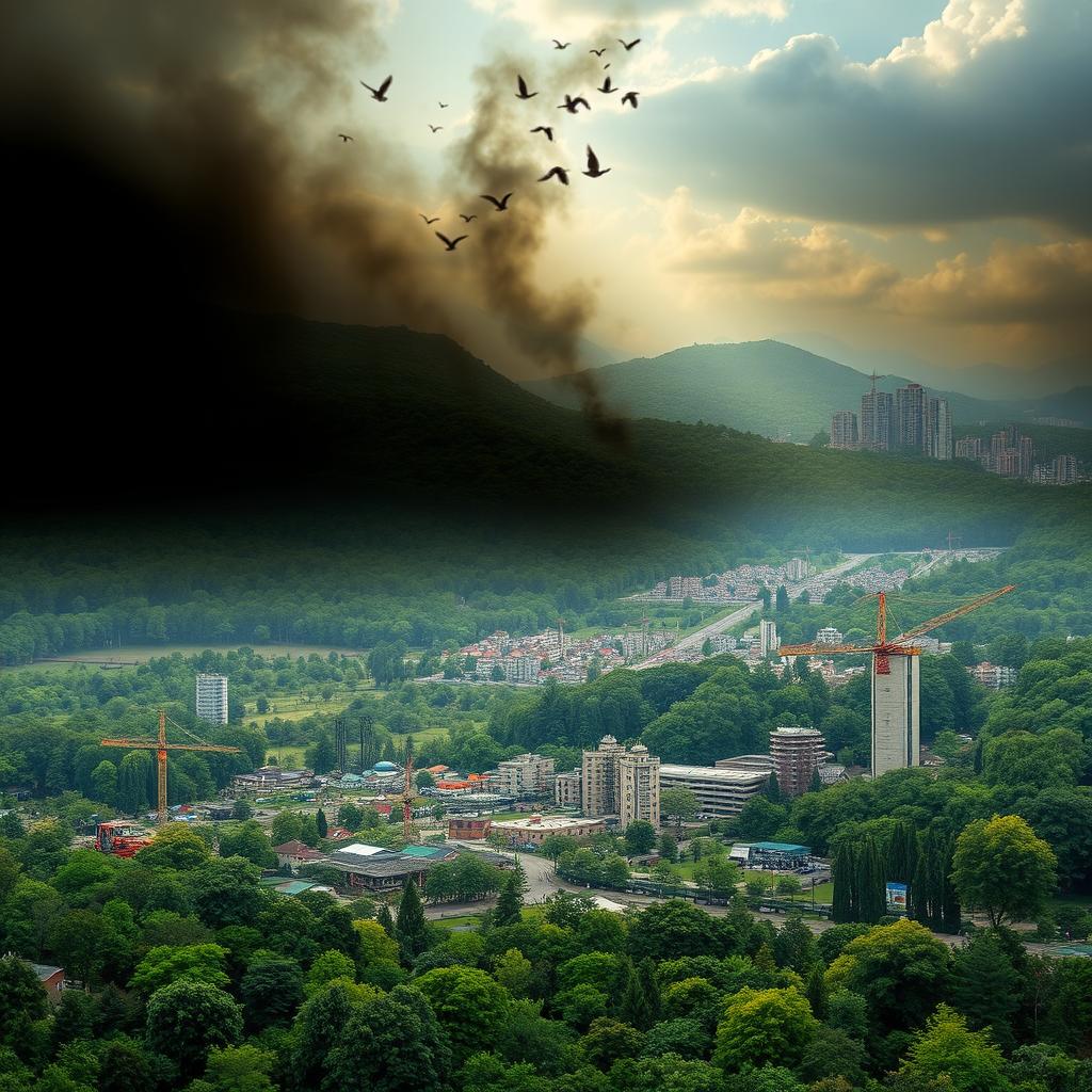 Urban Sprawl vs Nature: A Dramatic Visual Contrast