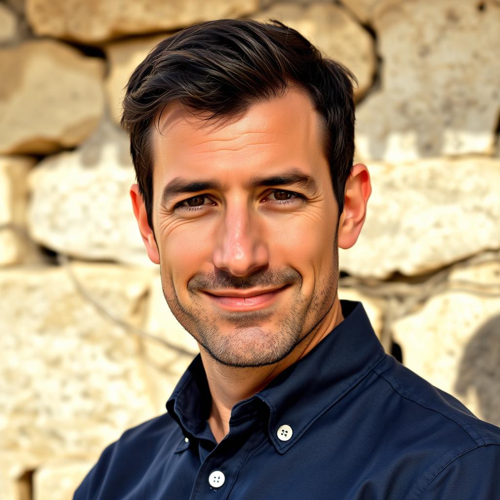 Captivating Portrait of a Confident Israeli Man Against Ancient ...