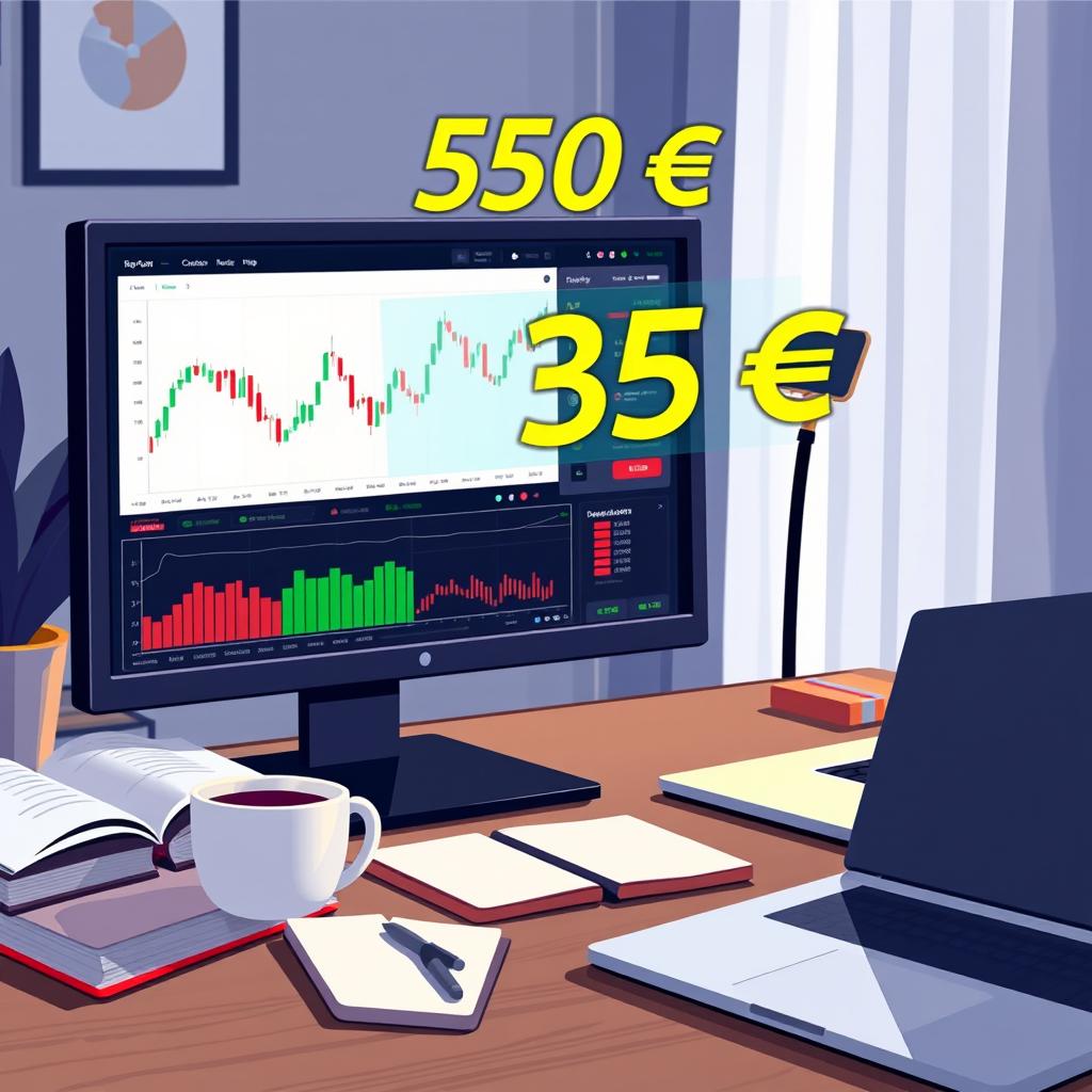 Modern Forex Trading Setup Illustration | Cozy and Professional Atmosphere