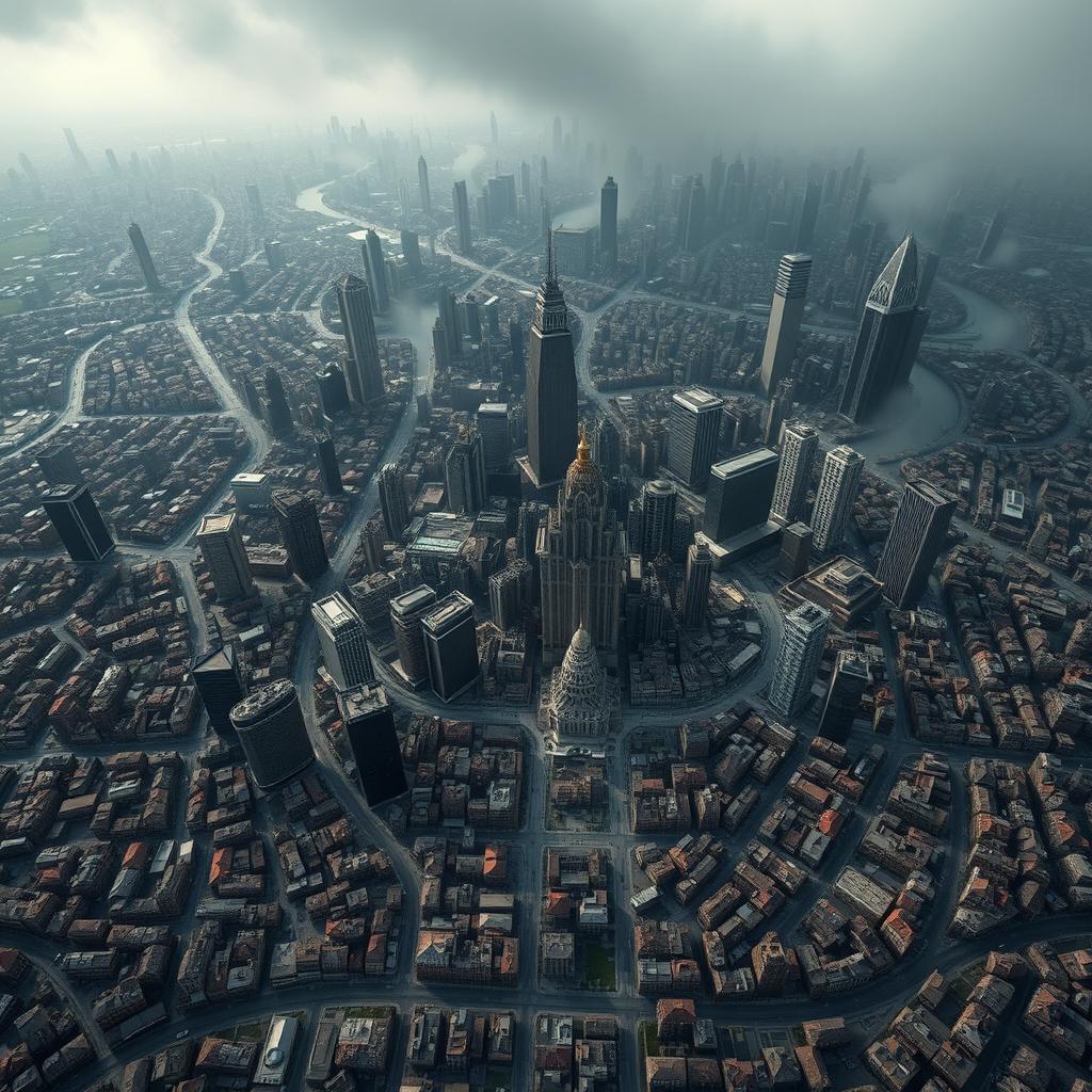 Dystopian City Map: Exploring Wealth and Poverty