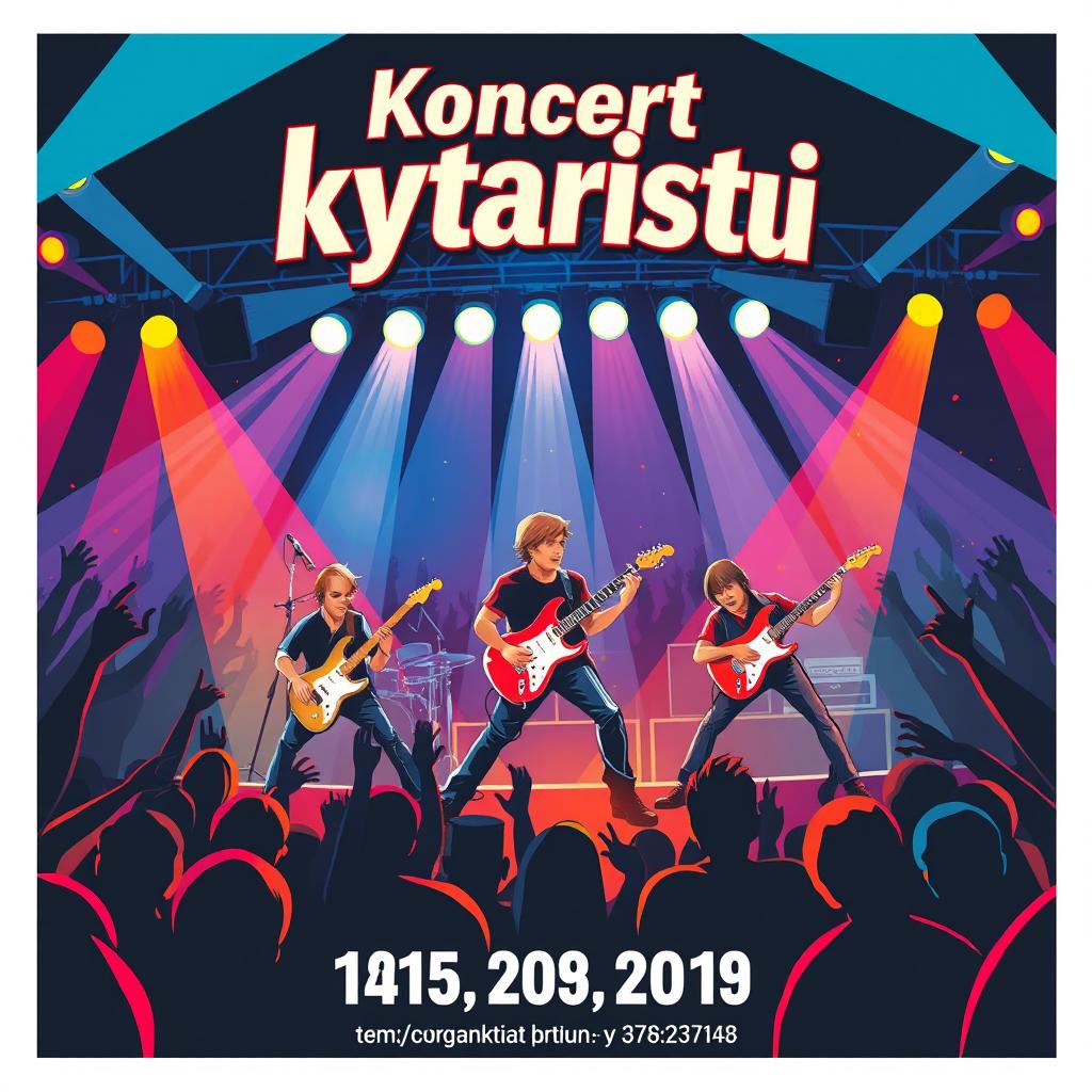 Vibrant and Minimalist Concert Posters for 'Koncert kytaristů'