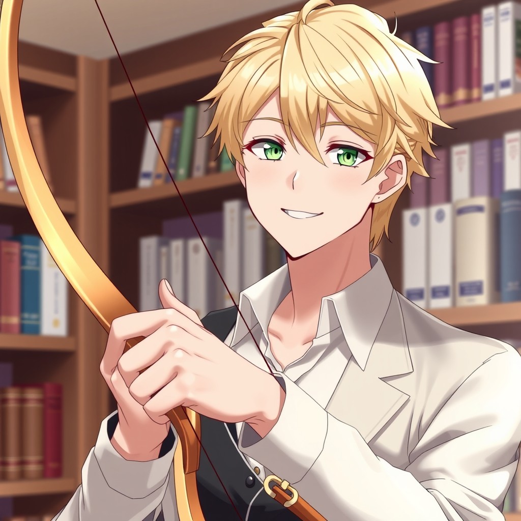 Anime-Inspired Sassy Librarian with Bow | Idyllic Art Ideas