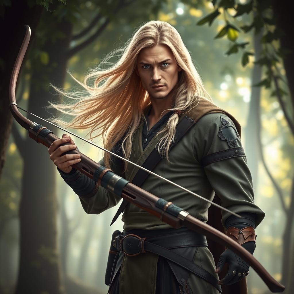 Enigmatic Fantasy Archer in Enchanting Forest | Idyllic AI Art