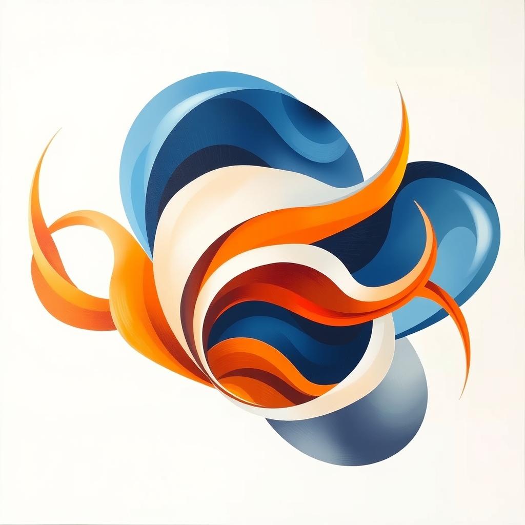 Vibrant Abstract Modern Art - Dynamic Flow and Depth