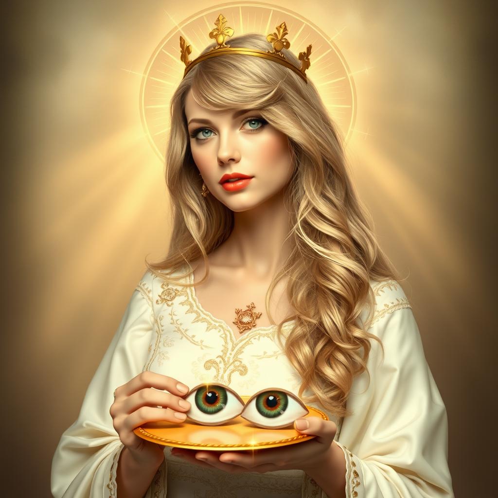 Taylor Swift as St. Lucy: A Portrait of Grace and Spirituality