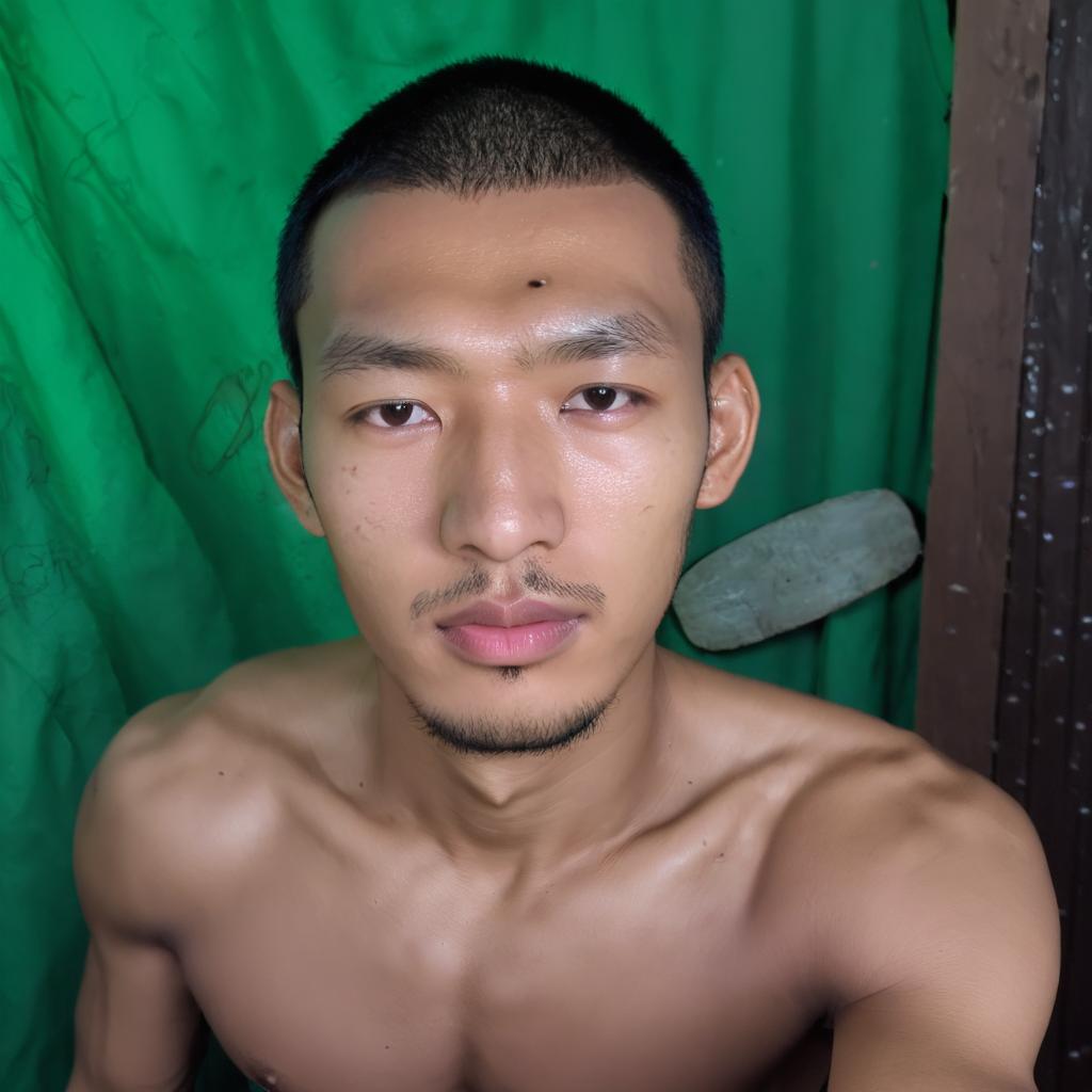 Serene Portrait of a Young Individual with Peaceful Expression