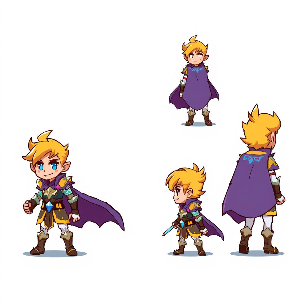 Vibrant Pixel Art RPG Character Design with Animations