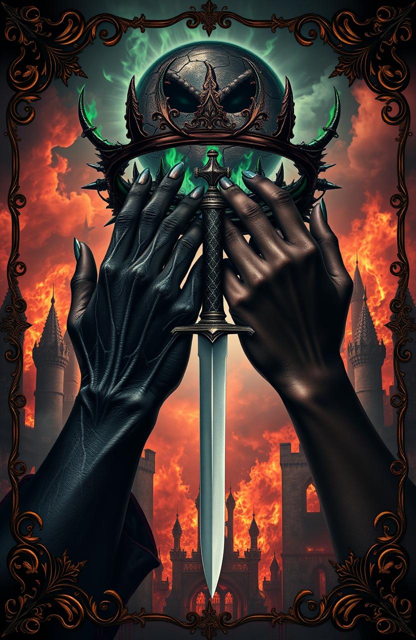 Dark Fantasy Book Cover: Intricate Gothic Artwork with Demonic Elements