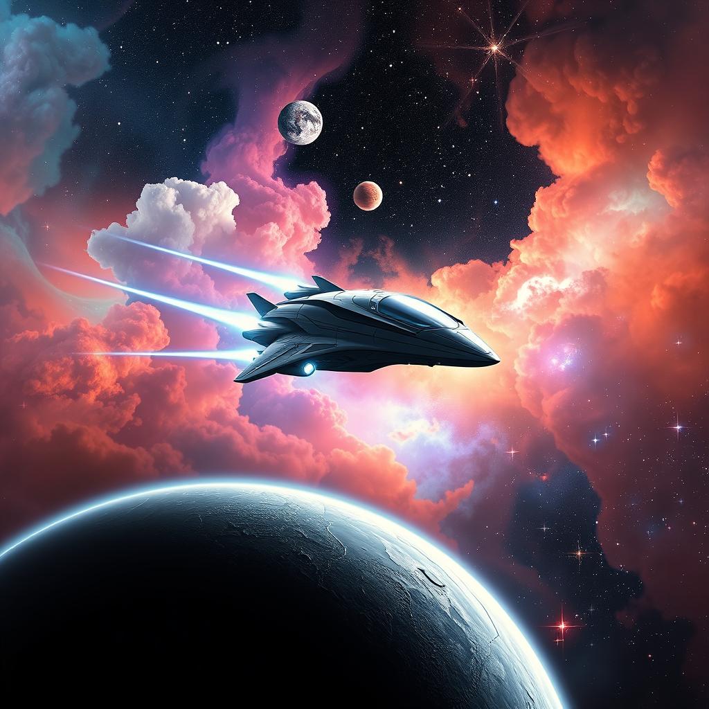 Breathtaking Space Exploration Artwork - Sci-Fi Book Cover Inspiration