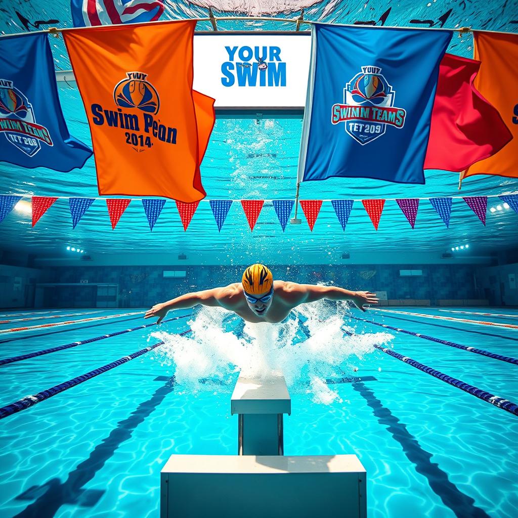 Dynamic Underwater Swim Competition Scene | AI Image Generation