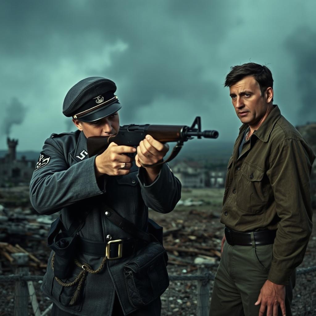 Dramatic WWII Standoff: Tension Between a Nazi Soldier and an Italian ...