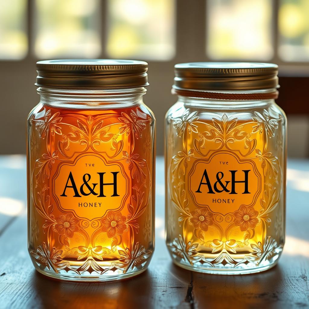 Elegant Honey Jars with Artistic Glass Design | A&H