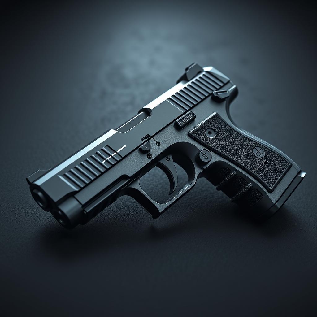 Sleek and Modern Handgun Design with Intricate Details