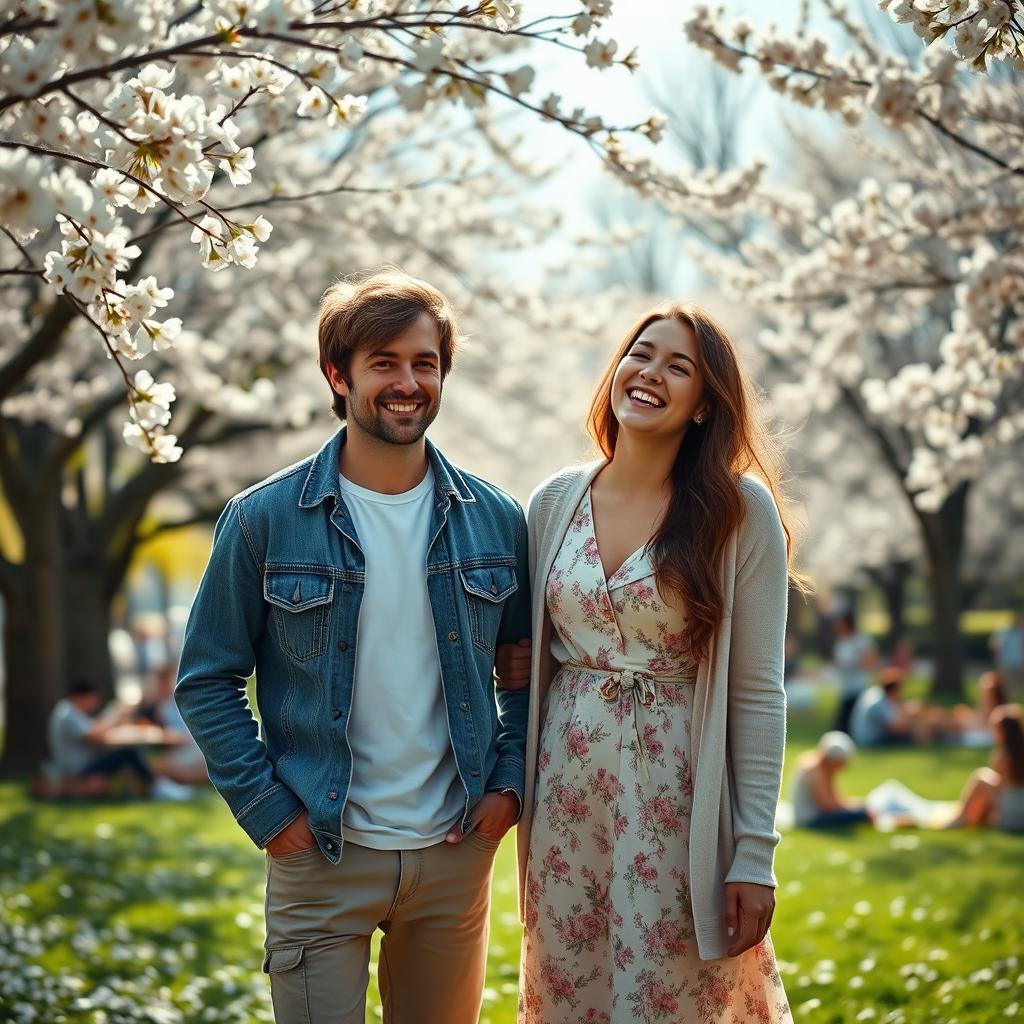 Heartwarming Spring Park Scene: Joyful Connections in Nature