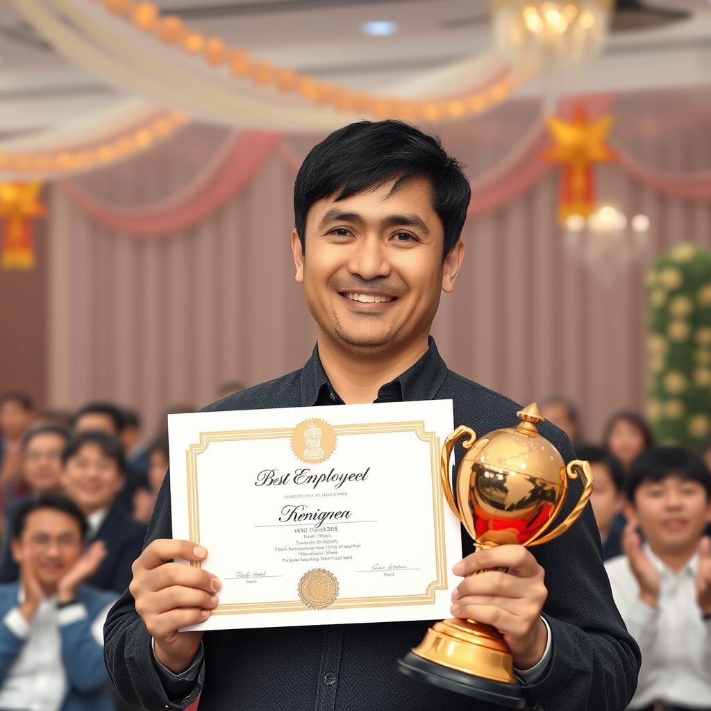 Celebrating Excellence: Kazakh Man Wins Best Employee Award